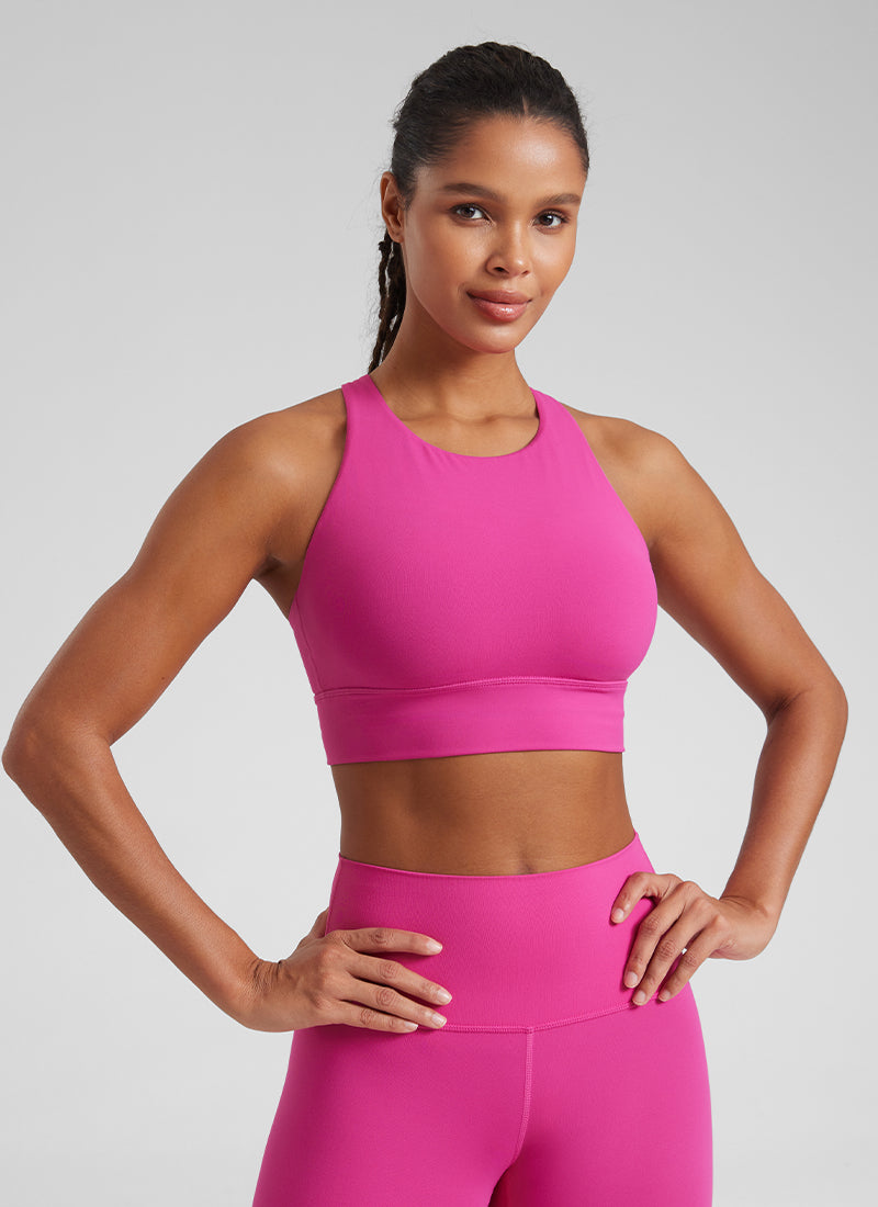 CRZ YOGA Women's Training Medium Support Butterluxe Bra Strappy back ...